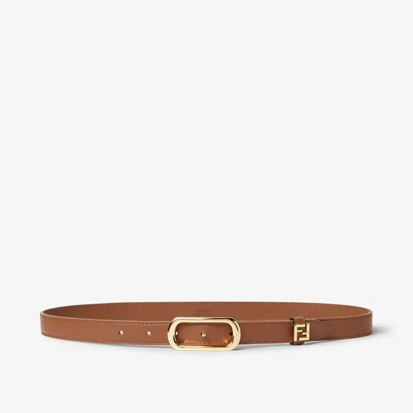Fendi Ff Logo Leather Belt - Brown
