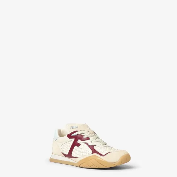 Fendi Wave Pulse Lace-up Sneakers In Salmon Leather