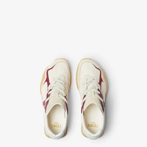 Fendi Wave Pulse Lace-up Sneakers In Salmon Leather