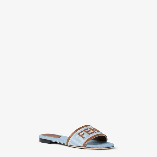 Fendi Slides - Light Blue