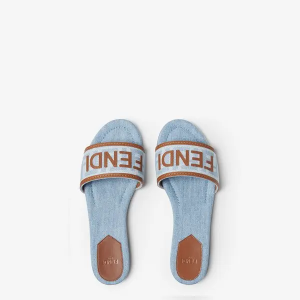 Fendi Slides - Light Blue