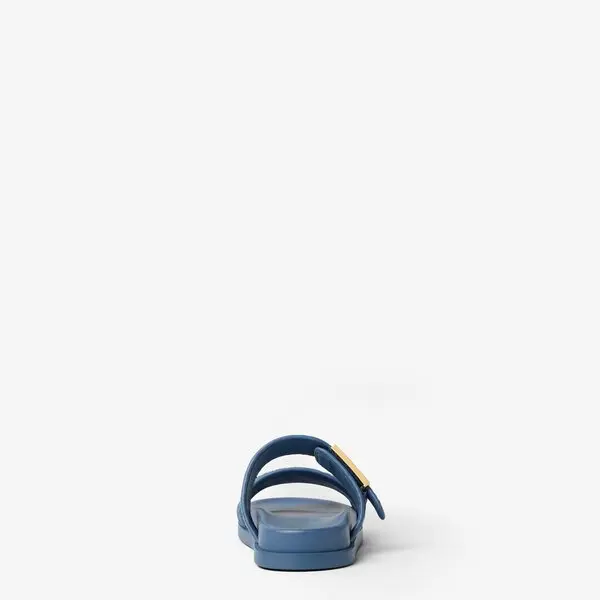 Fendi Ff Baguette Embellished Raffia Slides