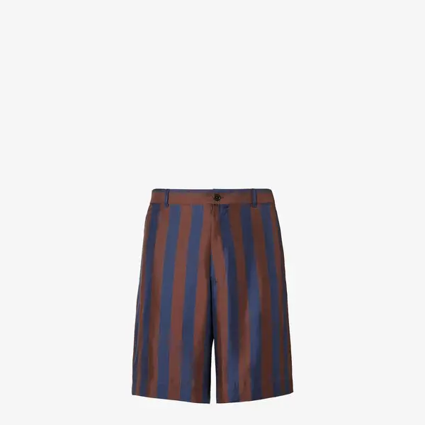 Fendi Silk Pequin Stripe Bermuda Shorts