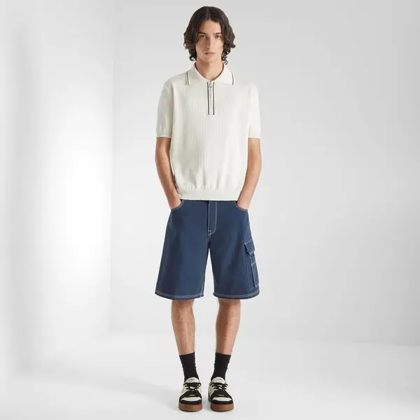 Fendi Cotton Canvas Bermuda Shorts With Cargo Pocket
