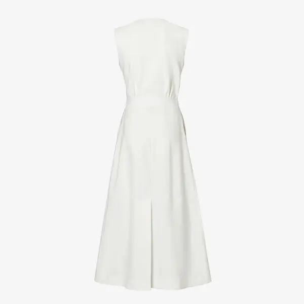 Fendi Sleeveless Midi Dress With Leather Waist Straps