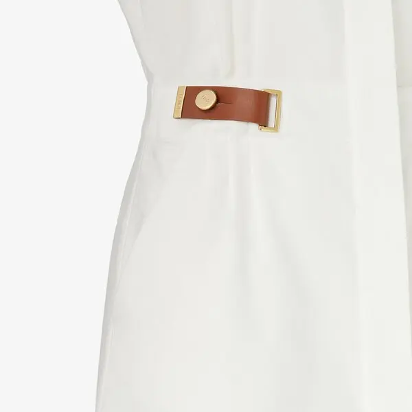 Fendi Sleeveless Midi Dress With Leather Waist Straps