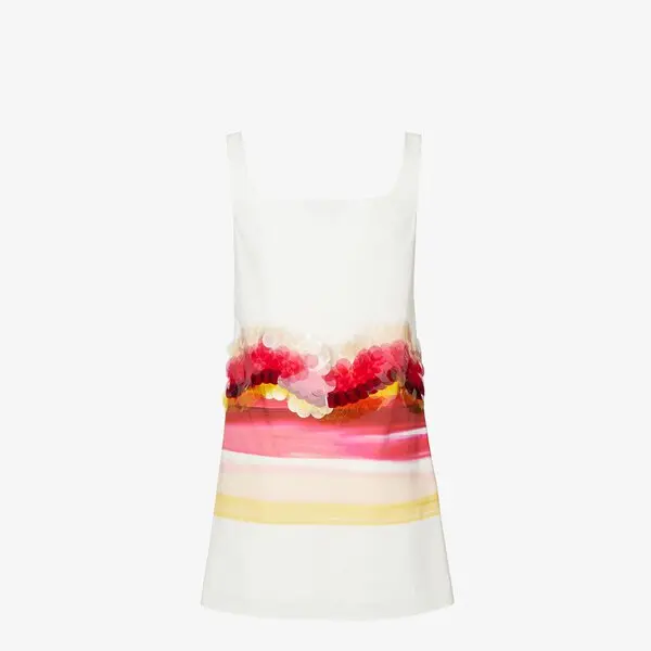 Fendi Sleeveless Flared Cotton Poplin Dress