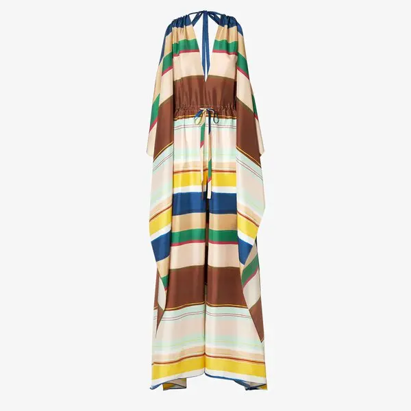 Fendi Silk Habotai Jumpsuit With Venetian Stripes - Multicolour