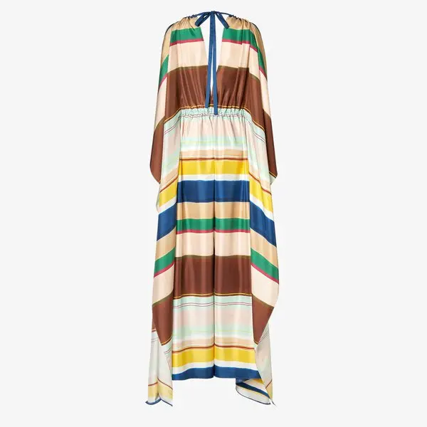 Fendi Silk Habotai Jumpsuit With Venetian Stripes - Multicolour