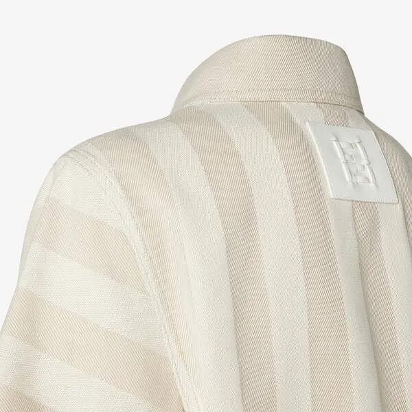 Fendi Cropped Cotton Drill Jacket With Pequin Motif