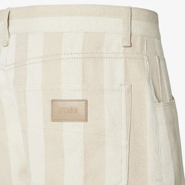 Fendi Pequin Stripe Denim Shorts