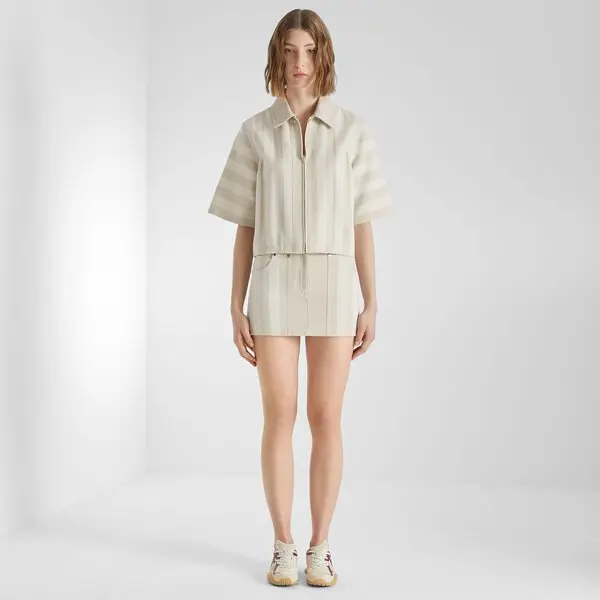 Fendi Short Denim Skirt With Pequin Motif