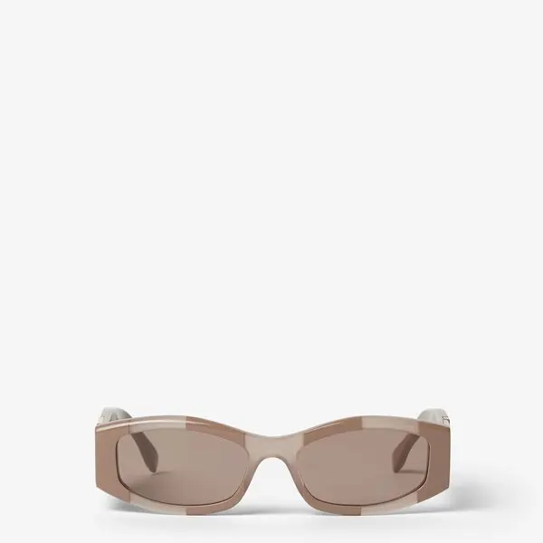 Fendi Oval Eyeglasses With Pequin Motif