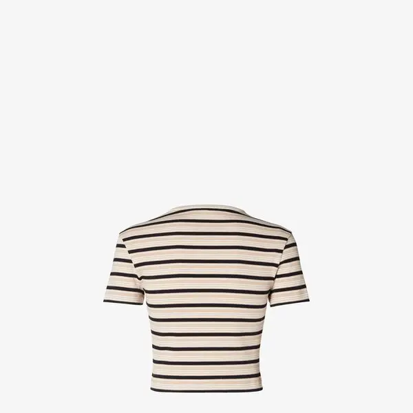 Fendi Cropped Ribbed Cotton Knit Top