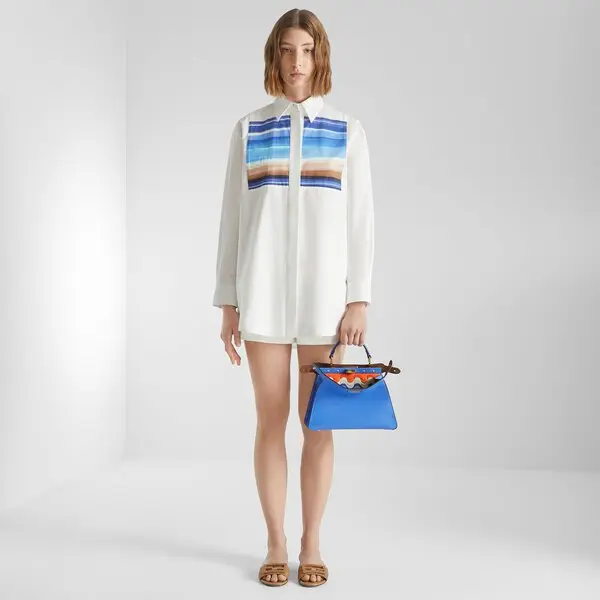 Fendi Long-sleeved Shirt In Cotton Poplin With Venetian Stripes