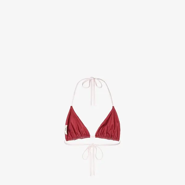 Fendi Reversible Pequin Stripe Bikini Top - Red