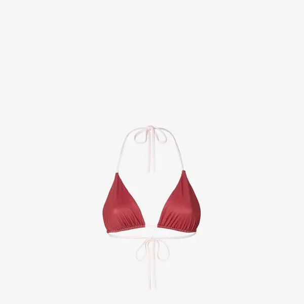 Fendi Reversible Pequin Stripe Bikini Top - Red