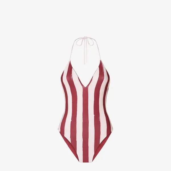 Fendi Pequin Stripe Reversible One-piece Swimsuit - Red