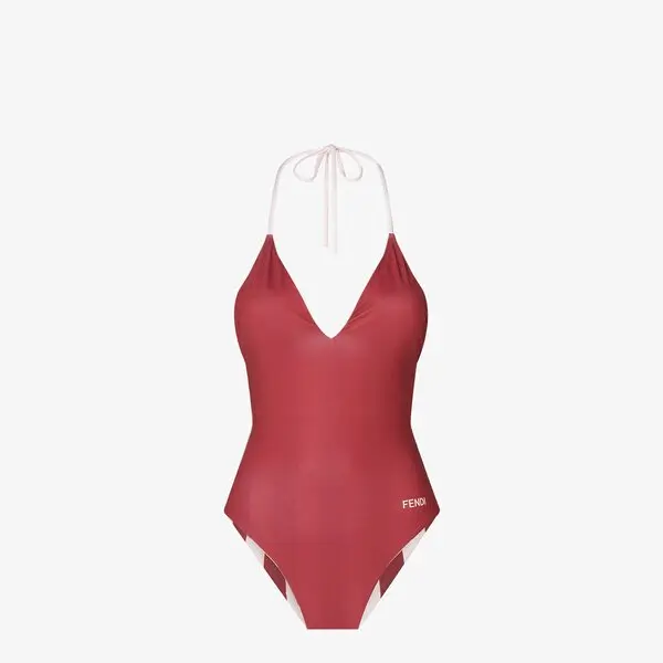 Fendi Pequin Stripe Reversible One-piece Swimsuit - Red