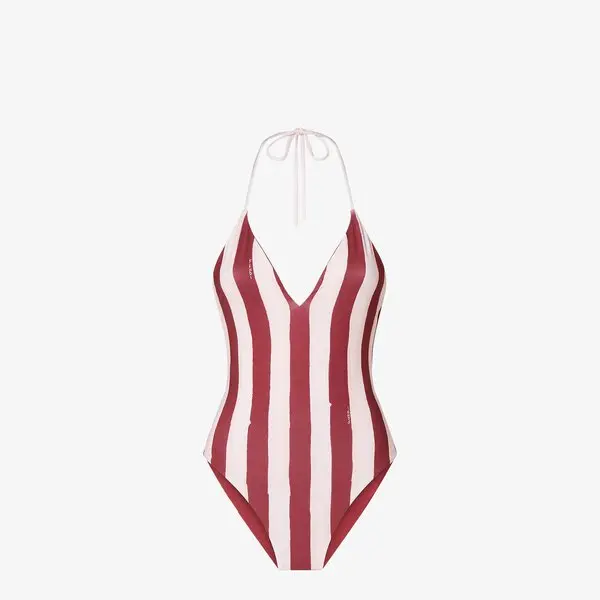 Fendi Pequin Stripe Reversible One-piece Swimsuit - Red
