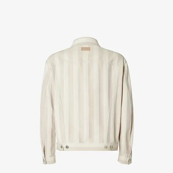 Fendi Pequin Stripe Denim Jacket - Beige