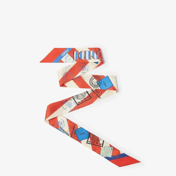 Fendi Silk Wrappy With Pequin Postcard Motif - Multicolour