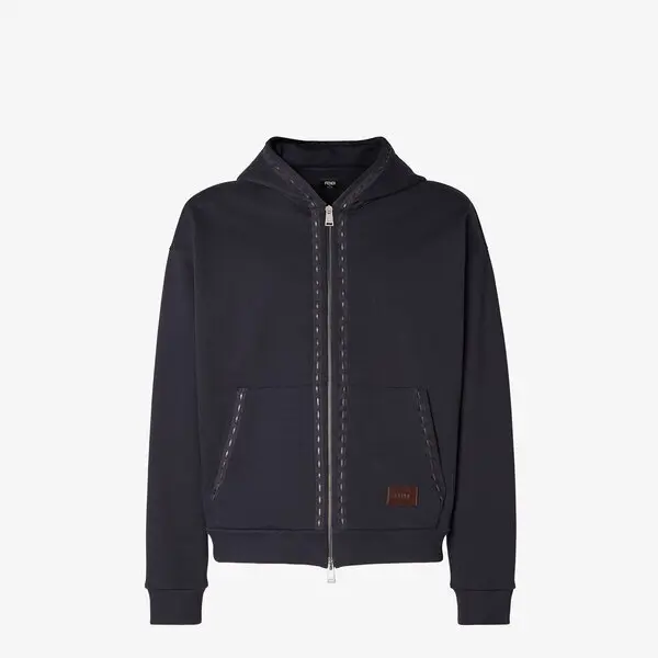 Fendi Long Sleeve Hooded Sweatshirt - Blue