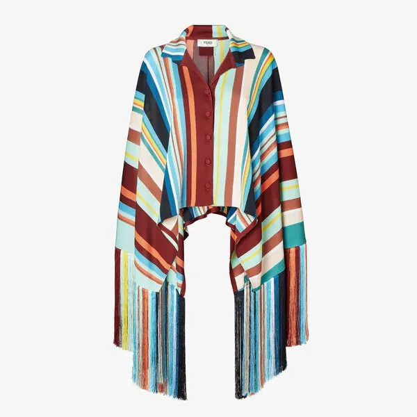 Fendi Viscose Yarn Poncho - Multicolour
