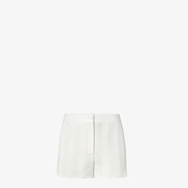 Fendi Pequin Motif Shorts - White
