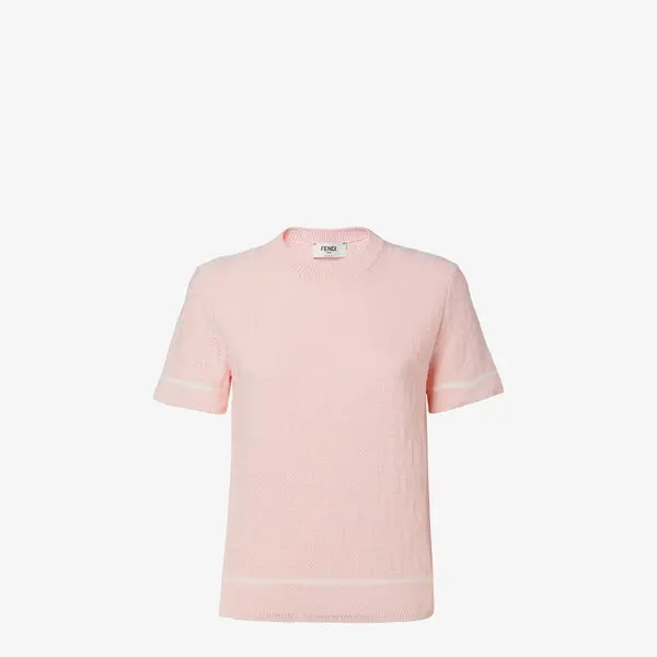 Fendi Short-sleeved Crocheted Ff Motif Jumper
