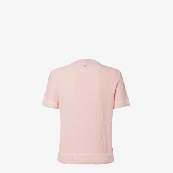 Fendi Short-sleeved Crocheted Ff Motif Jumper