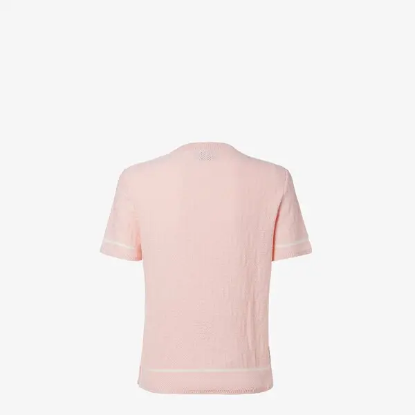 Fendi Short-sleeved Crocheted Ff Motif Jumper
