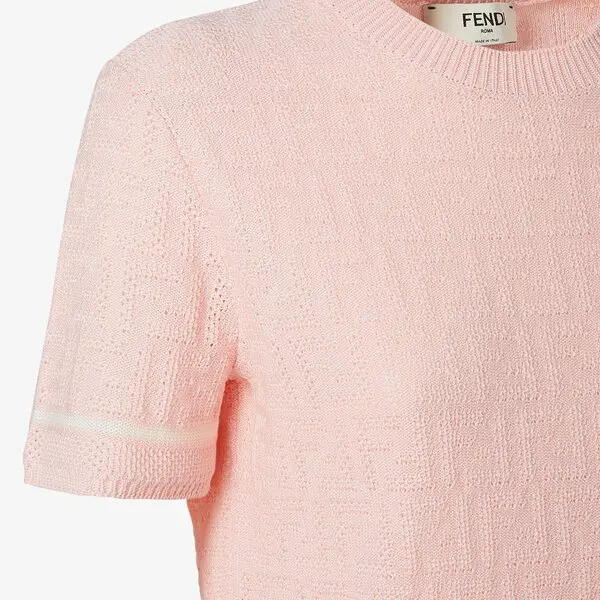 Fendi Short-sleeved Crocheted Ff Motif Jumper