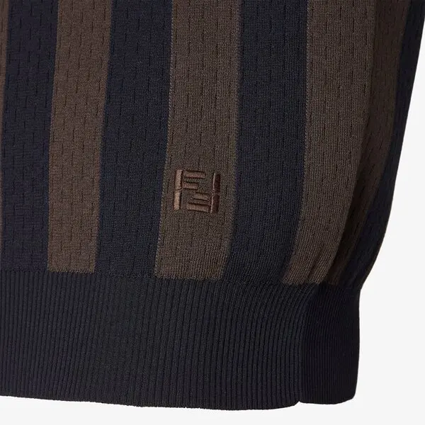 Fendi Pequin Stripe Silk & Cotton Jumper
