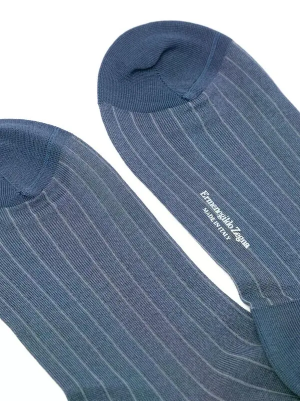 Zegna Ermenegildo Pinstriped Ankle Socks
