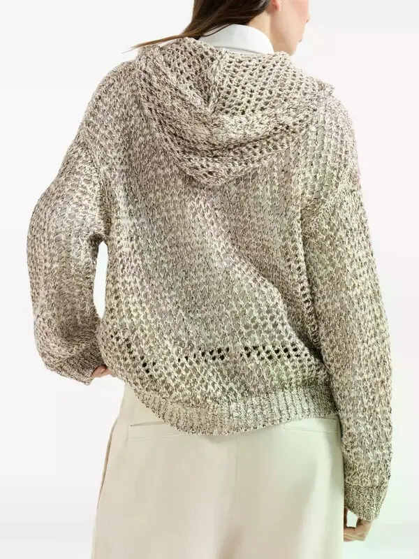 Brunello Cucinelli Dazzling Chiné Net Cardigan - Neutrals