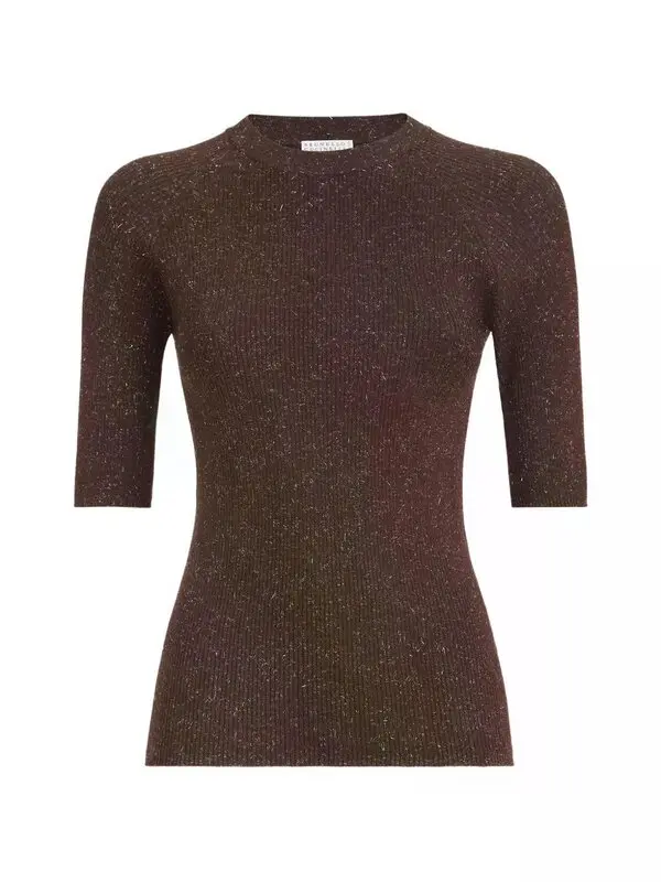 Brunello Cucinelli Sparkling Cashmere Rib-knit Sweater