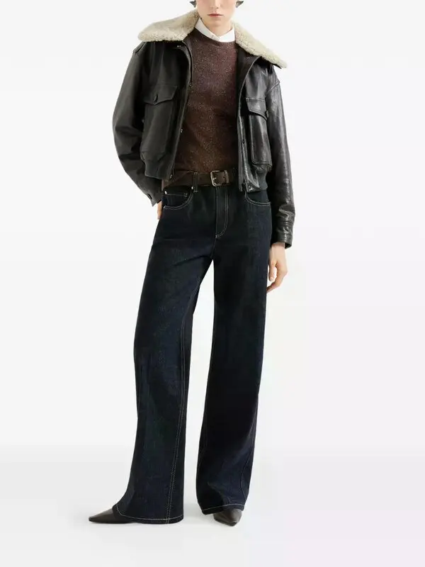 Brunello Cucinelli Sparkling Cashmere Rib-knit Sweater