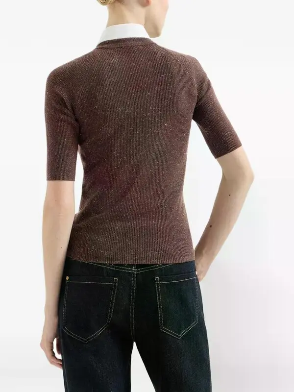 Brunello Cucinelli Sparkling Cashmere Rib-knit Sweater - Brown