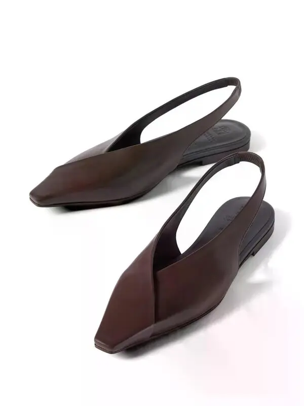 Brunello Cucinelli Calfskin Slingback Flats