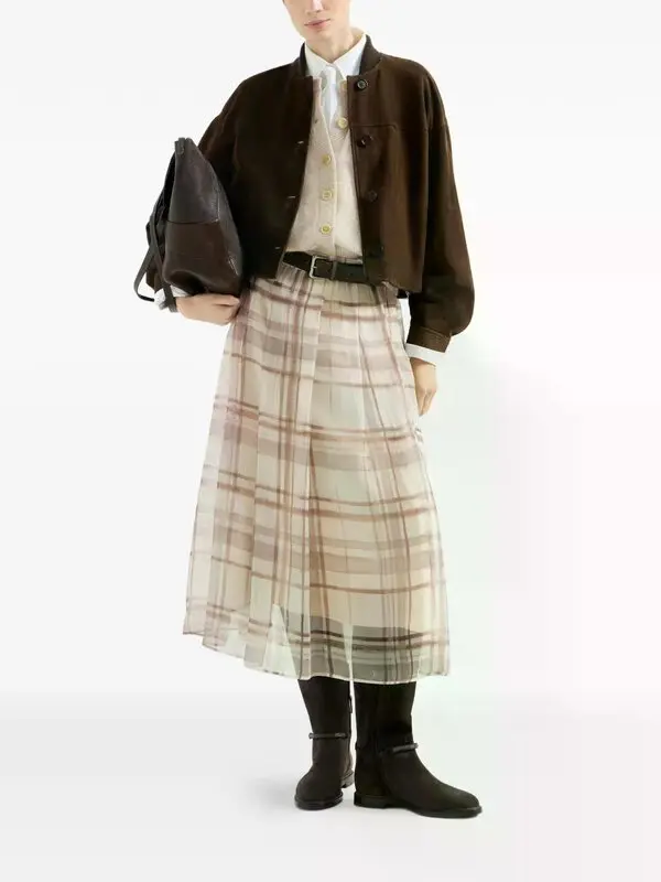 Brunello Cucinelli Sparkling Mohair And Wool Cardigan With Monili - Neutrals