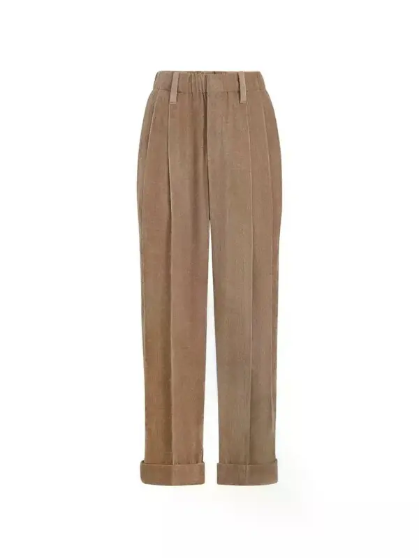 Brunello Cucinelli Fluid Corduroy Baggy Sartorial Trousers - Neutrals