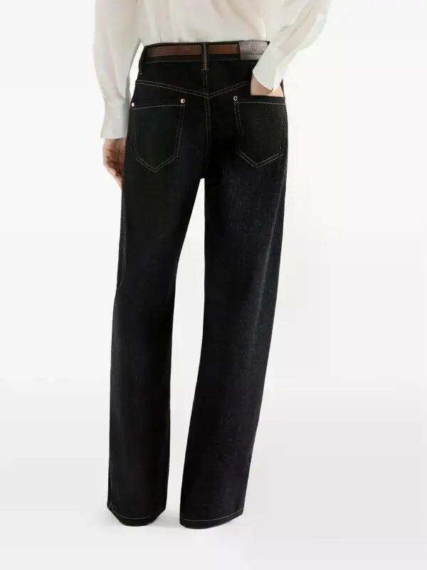 Brunello Cucinelli Loose Barrel Denim Trousers - Blue