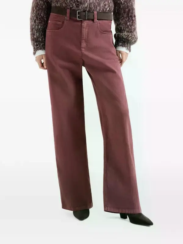 Brunello Cucinelli Monili Embellished Denim Trousers - Red