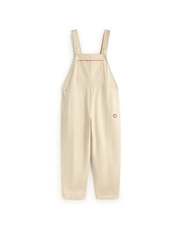 THINKING MU Light Hand-embroidered Dungarees - White