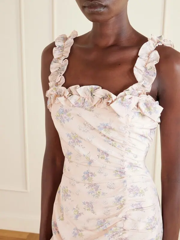 Alessandra Rich Floral Print Silk Mini Dress