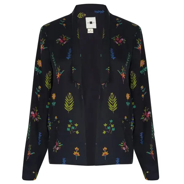 EM & SHI Midnight Botanica Printed Blazer