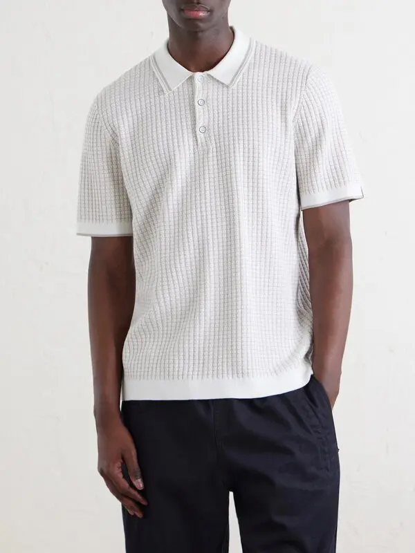 Rag & Bone Harvey Ribbed Cotton-blend Polo Shirt