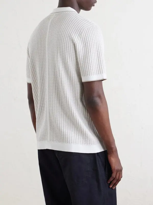 Rag & Bone Harvey Ribbed Cotton-blend Polo Shirt