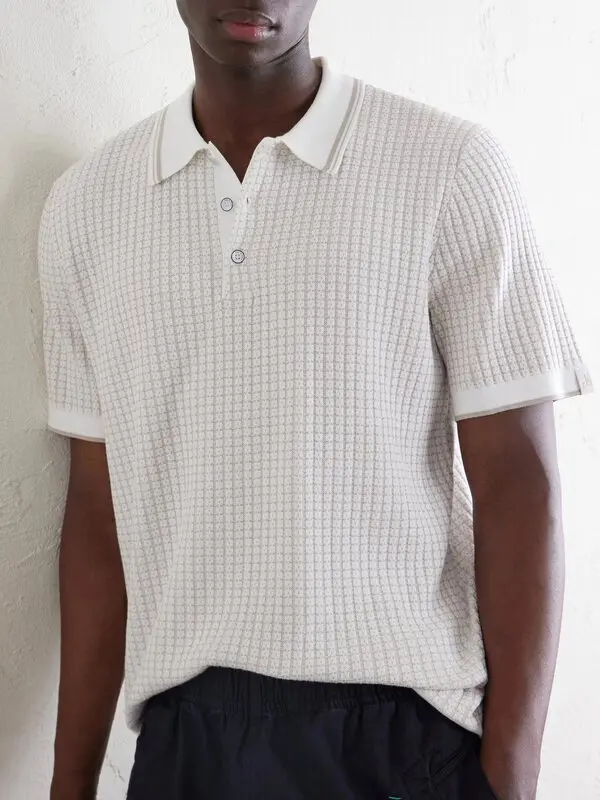 Rag & Bone Harvey Ribbed Cotton-blend Polo Shirt